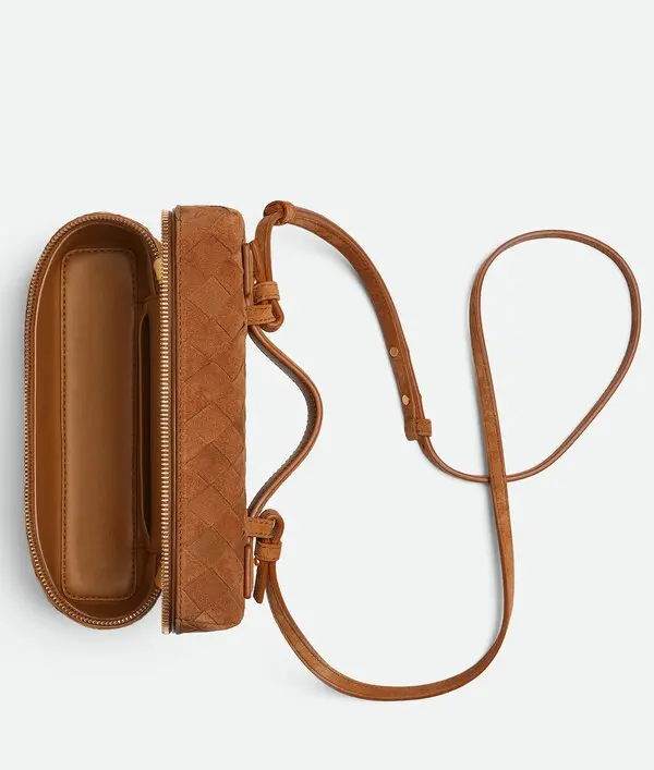 Bottega Veneta Intrecciato Suede Leather Vanity Case - Amber