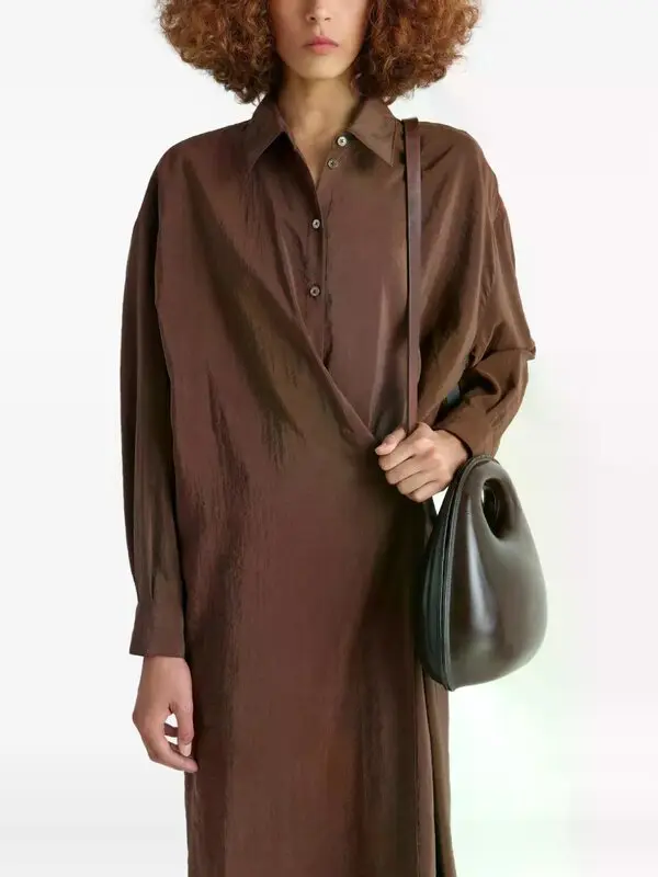 LEMAIRE Molded Leather Egg Bag - Brown