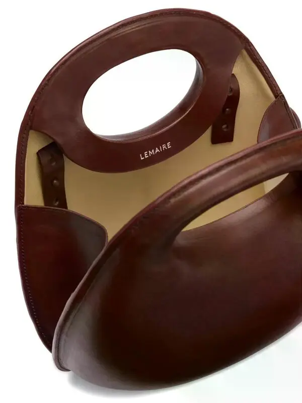 LEMAIRE Molded Leather Egg Bag - Brown