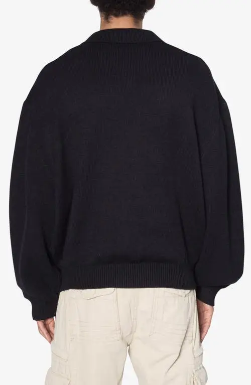 Mnml Polo Sweater - Black