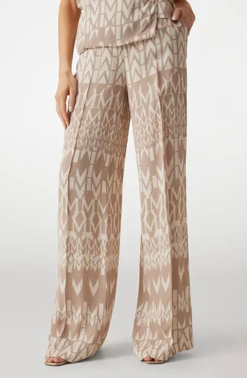 MARCIANO Britney Straight Leg Pants - Geo Monogram Beige/white