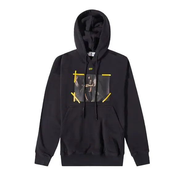 Off-White Diagonal Arrow Caravaggio St Fran Slim Hoodie - Black