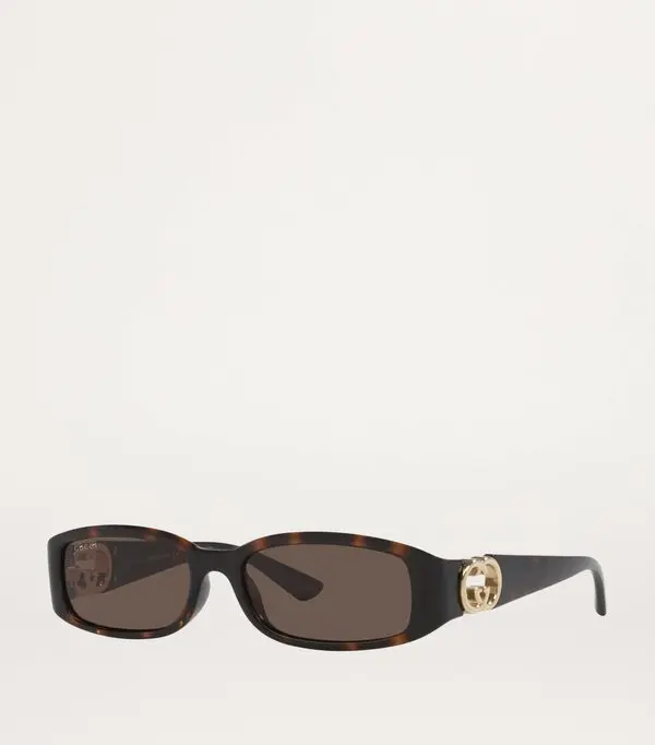 Gucci Slim Rectangular Sunglasses - Brown