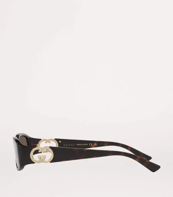 Gucci Slim Rectangular Sunglasses - Brown