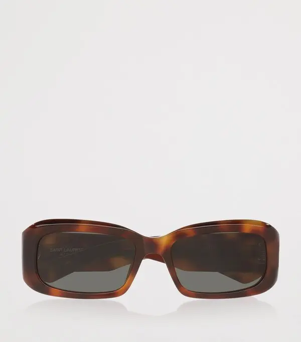 Saint Laurent Acetate Rectangle Sunglasses - Brown