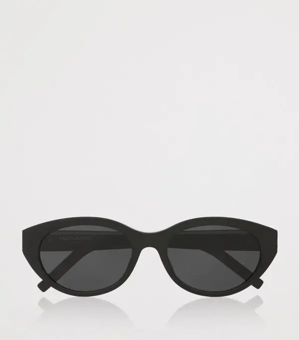 Saint Laurent Acetate Round Frame Sunglasses - Black