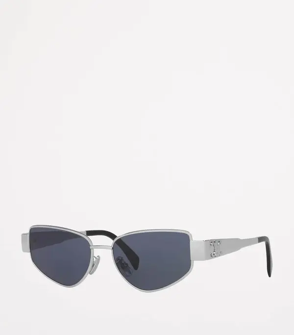 Celine Metal Triomphe Cat Eye Sunglasses - Grey