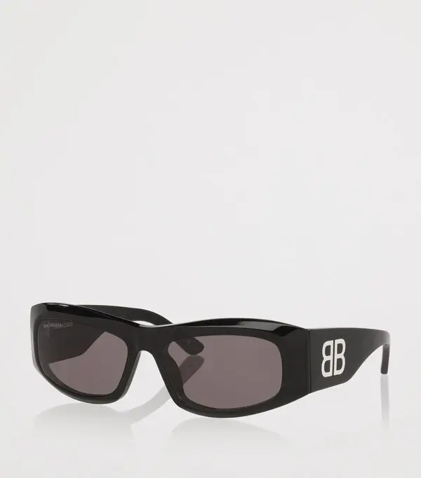 Balenciaga Acetate Rectangular Sunglasses - Black