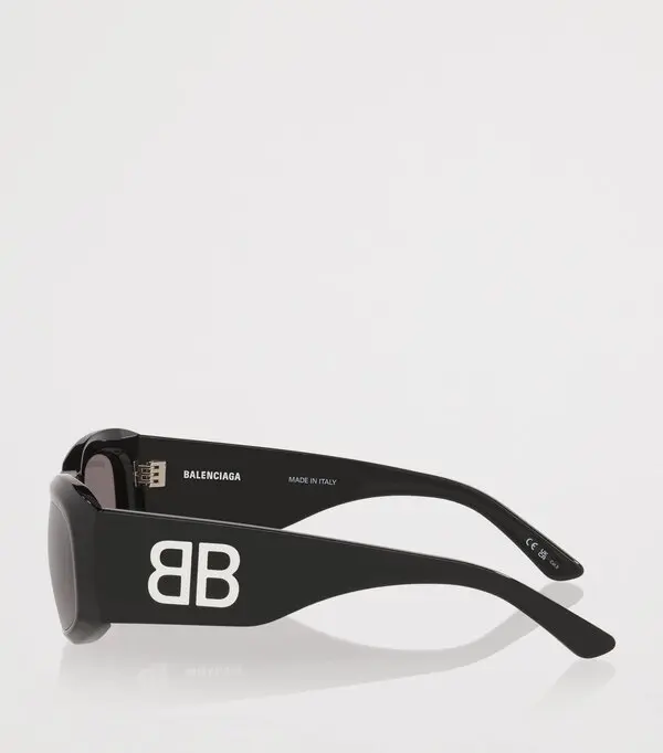 Balenciaga Acetate Rectangular Sunglasses - Black