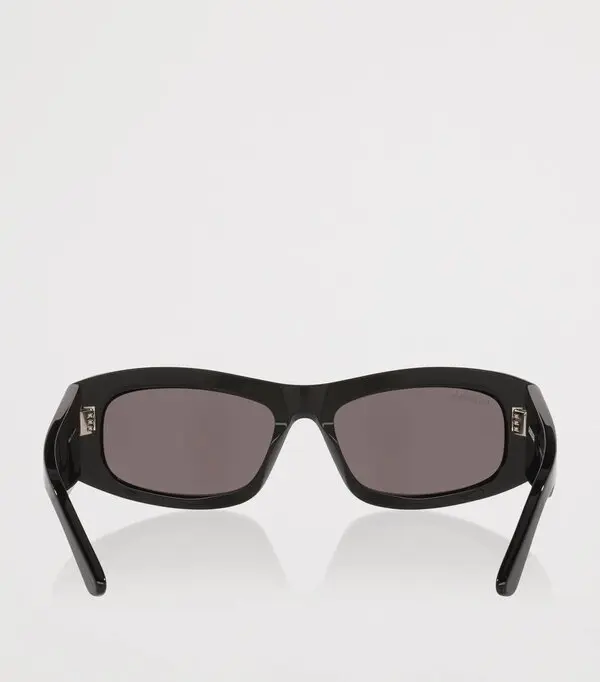 Balenciaga Acetate Rectangular Sunglasses - Black