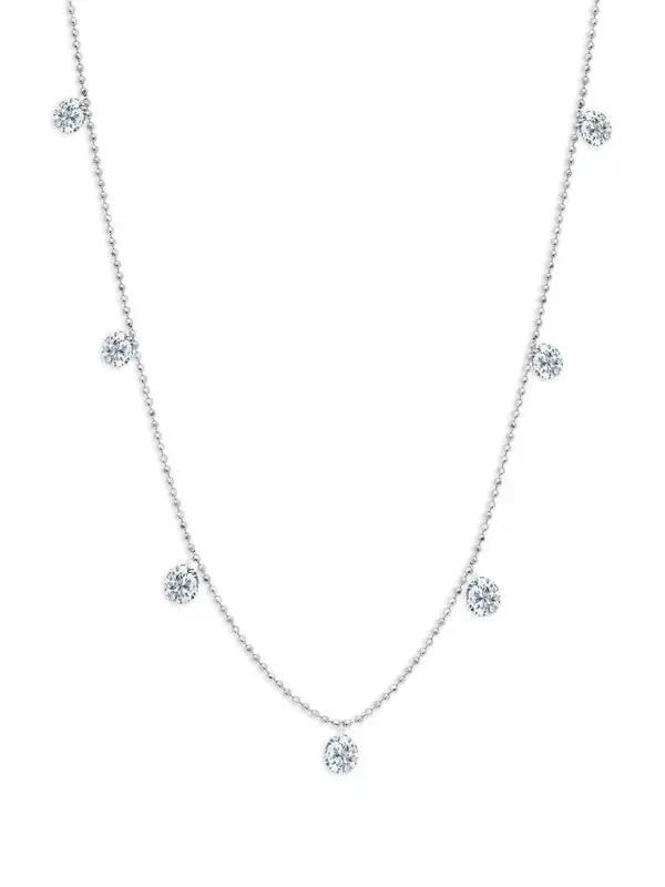 GRAZIELA 18k White Gold Diamond Floating Necklace - Silver