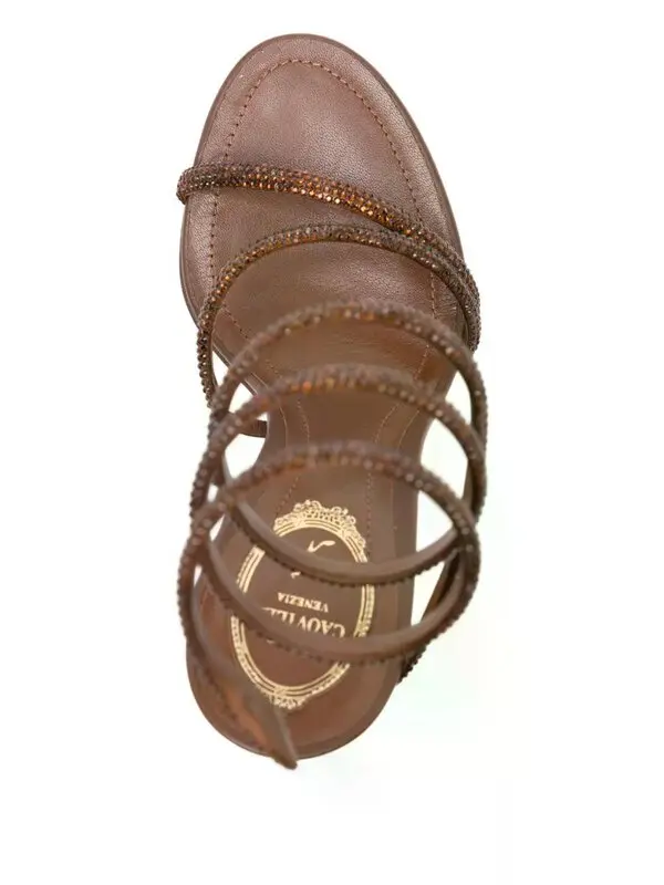 Rene Caovilla 120mm Margot Platform Sandals - Brown