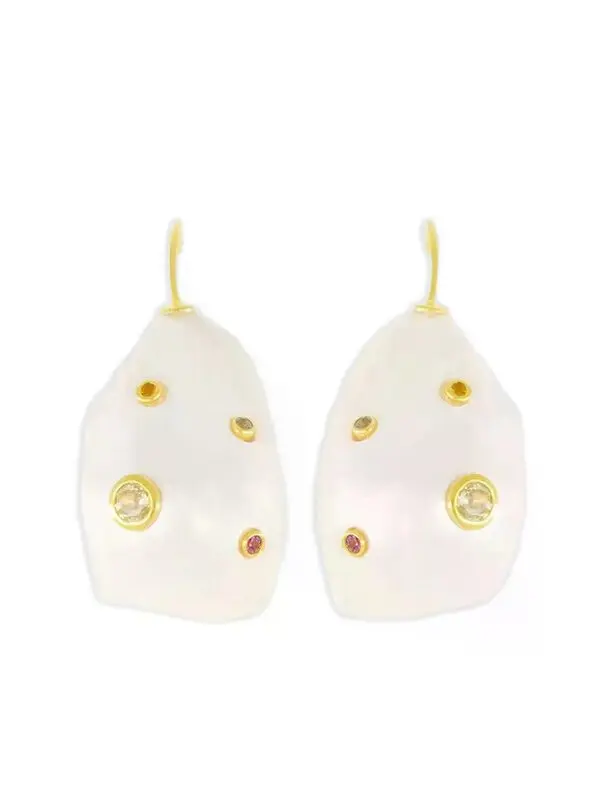 LIZZIE FORTUNATO Eros Gemstone Drop Earrings - White