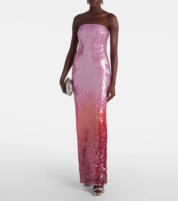 Simkhai Leilani Ombre Sequined Gown - Pink