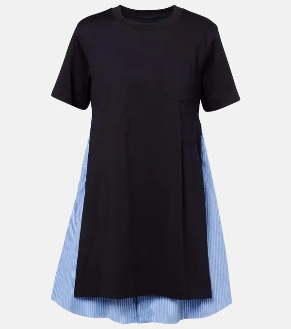Sacai Striped Cotton Minidress