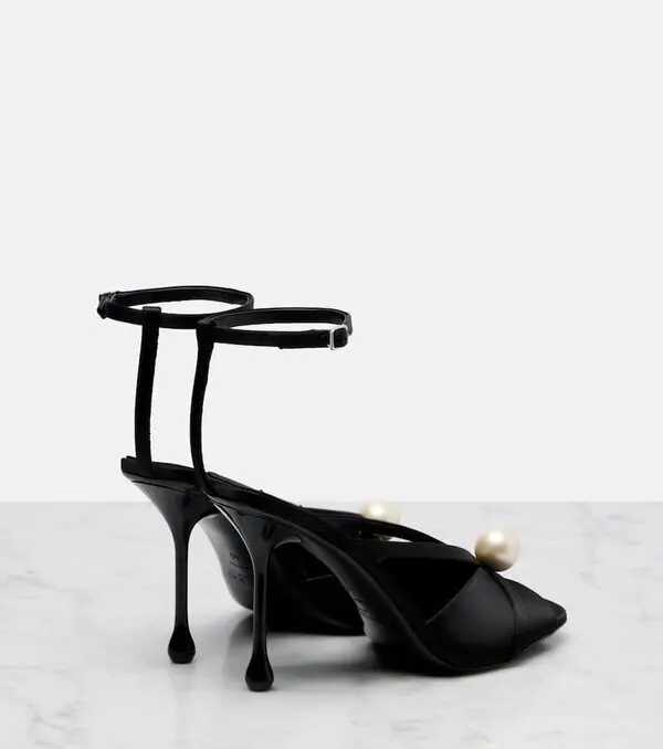 JIMMY CHOO Siva 95 Embellished Satin Sandals