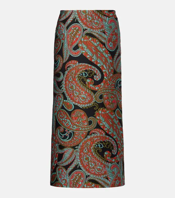 Etro Paisley Jacquard Midi Skirt - Multicoloured