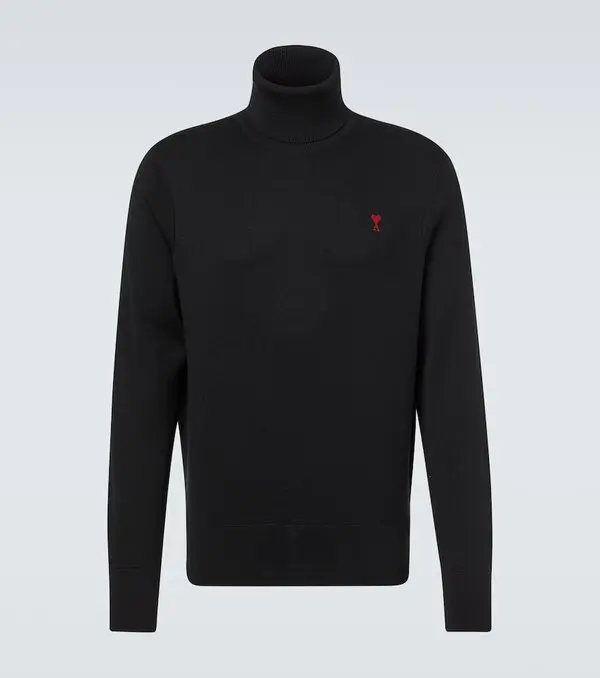 AMI Paris De Coeur Wool Turtleneck Sweater