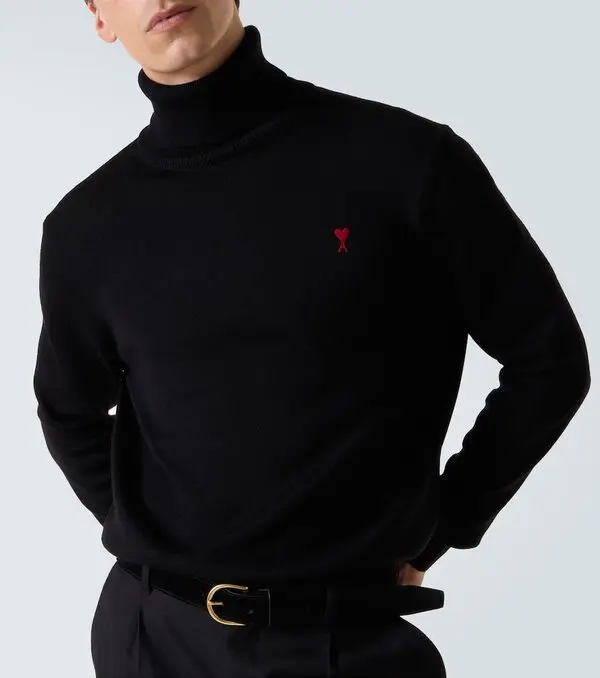 AMI Paris De Coeur Wool Turtleneck Sweater