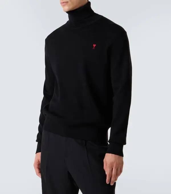 AMI Paris De Coeur Wool Turtleneck Sweater