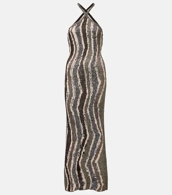 Missoni Sequined Open-back Lamé Gown - Multicoloured