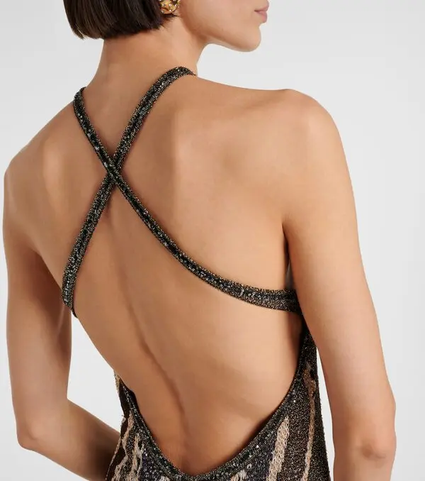 Missoni Sequined Open-back Lamé Gown