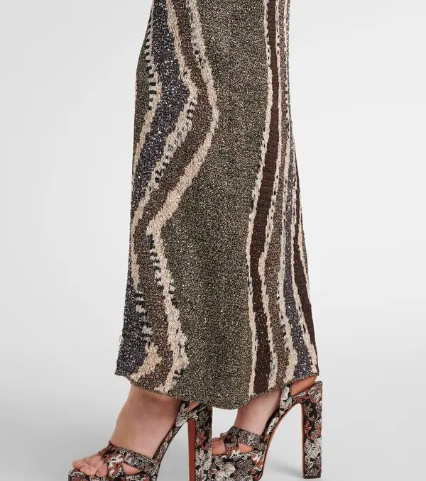 Missoni Sequined Open-back Lamé Gown