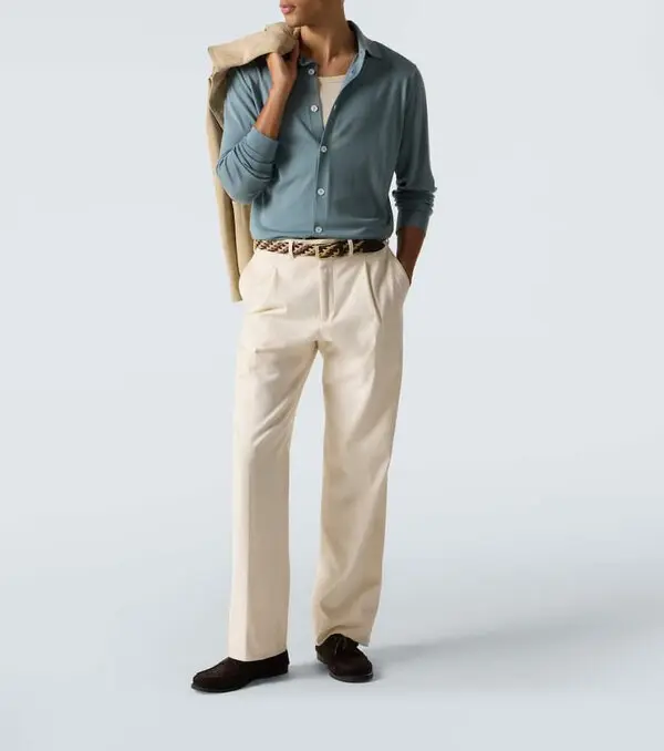 LARDINI Virgin Wool Shirt - Blue