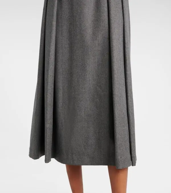 Brunello Cucinelli Belted Virgin Wool Midi Dress