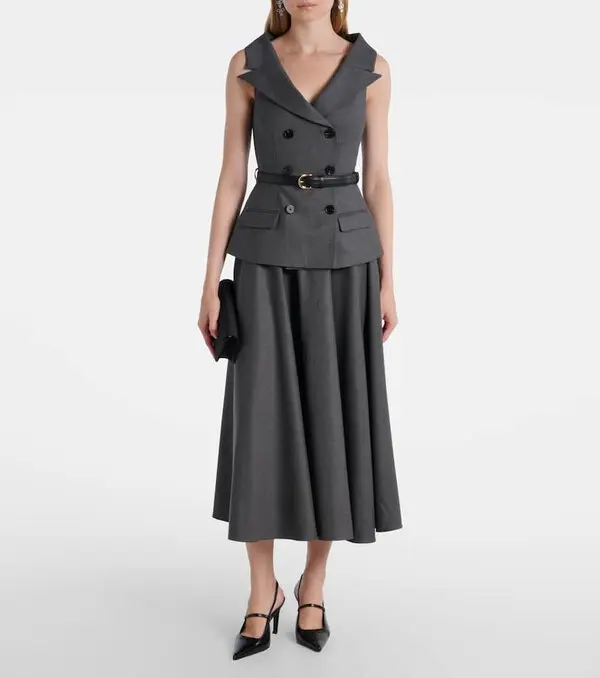 SELF-PORTRAIT Wool-blend Midi Dress