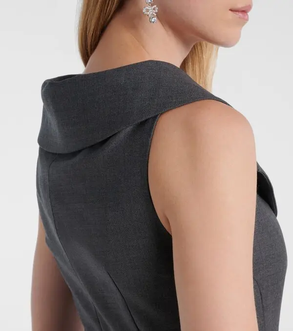 SELF-PORTRAIT Wool-blend Midi Dress
