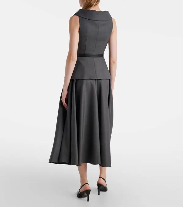 SELF-PORTRAIT Wool-blend Midi Dress