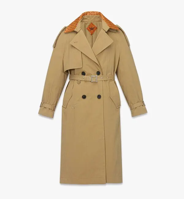 Mcm Oversized Trench Coat With Visetos Collar