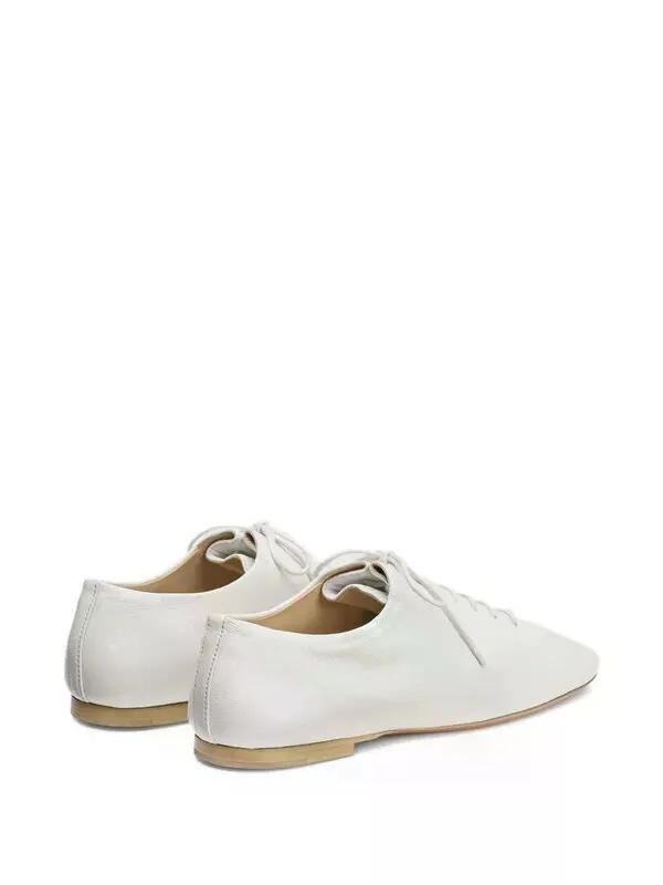 LEMAIRE Souris" Flat Classic Derbies In Washed Nappa Lambskin - White