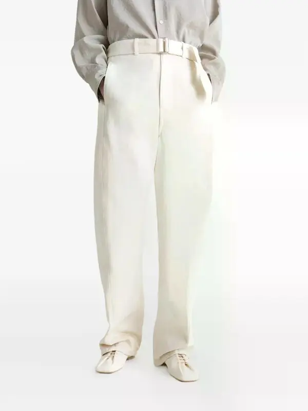 LEMAIRE Souris" Flat Classic Derbies In Washed Nappa Lambskin - White