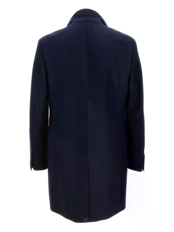 FAY Three-button Detachable-collar Coat - Blue