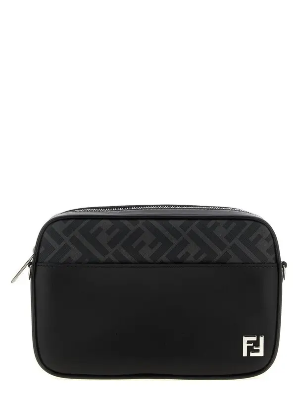 Fendi Camera Case Squared Ff Shoulder Bag - Black