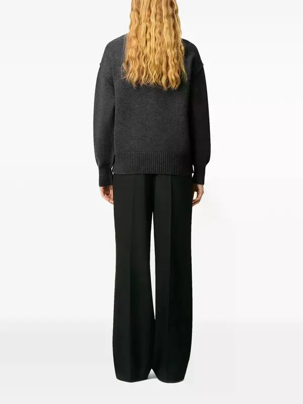 AMI Paris De Coeur Crewneck Wool Sweater