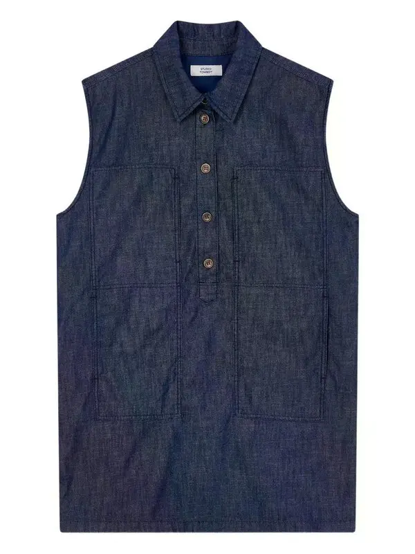 STUDIO TOMBOY Sleeveless Denim Mini Dress - Blue