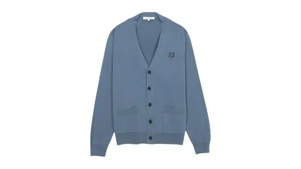 Maison Kitsuné Bold Fox Head Cardigan - Blue