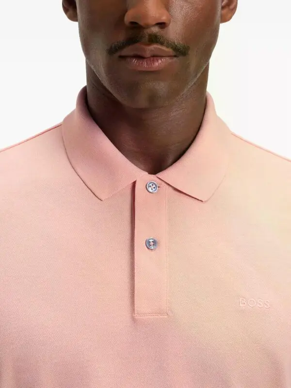 BOSS Logo-embroidered Cotton Polo Shirt