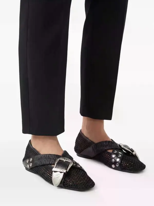 Toga Buckle-detail Mesh Flats