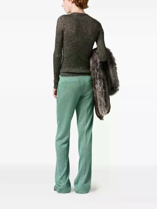 Miu Miu Long-sleeved Ribbed Sweater - Grey