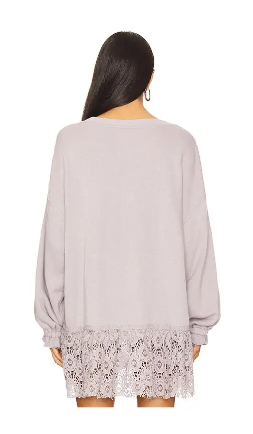Free People X Belle Sweatshirt With Lace Trim
