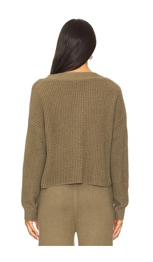 Eberjey Recycled Sweater Cropped Cardigan - Smokey Olive
