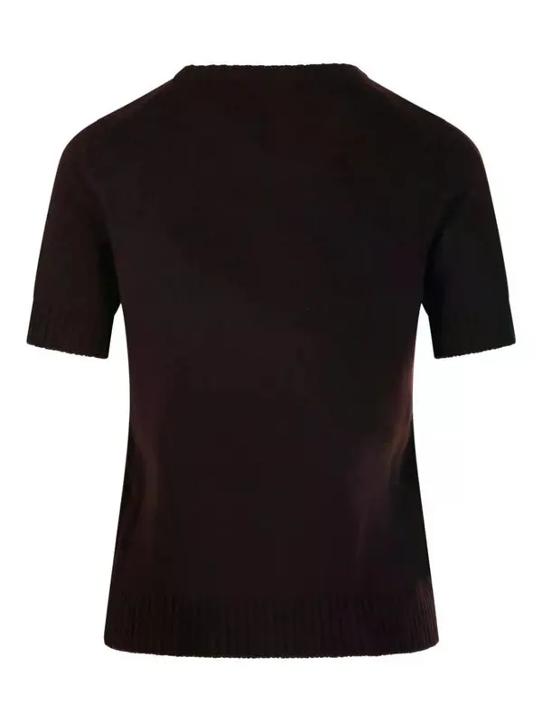 BEYOU Short-sleeve Round-neck Jumper - Brown