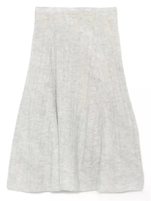 TWINSET Ribbed Flared Midi Skirt