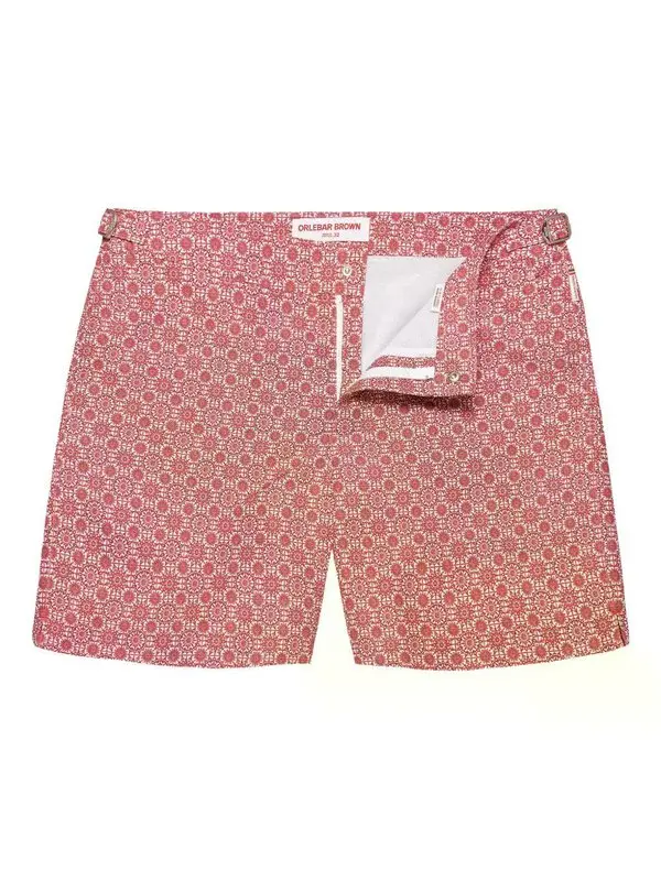Orlebar Brown Bulldog Geometric-pattern Swim Shorts - White