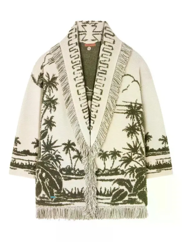 Alanui Palm-tree Cardigan - Neutrals