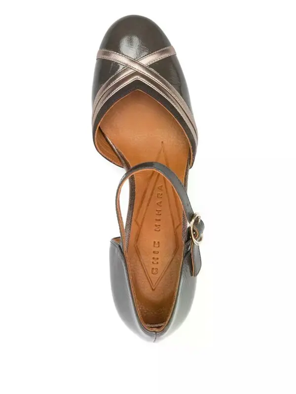 Chie Mihara 80mm Ankle-strap Block-heel Pumps - Grey